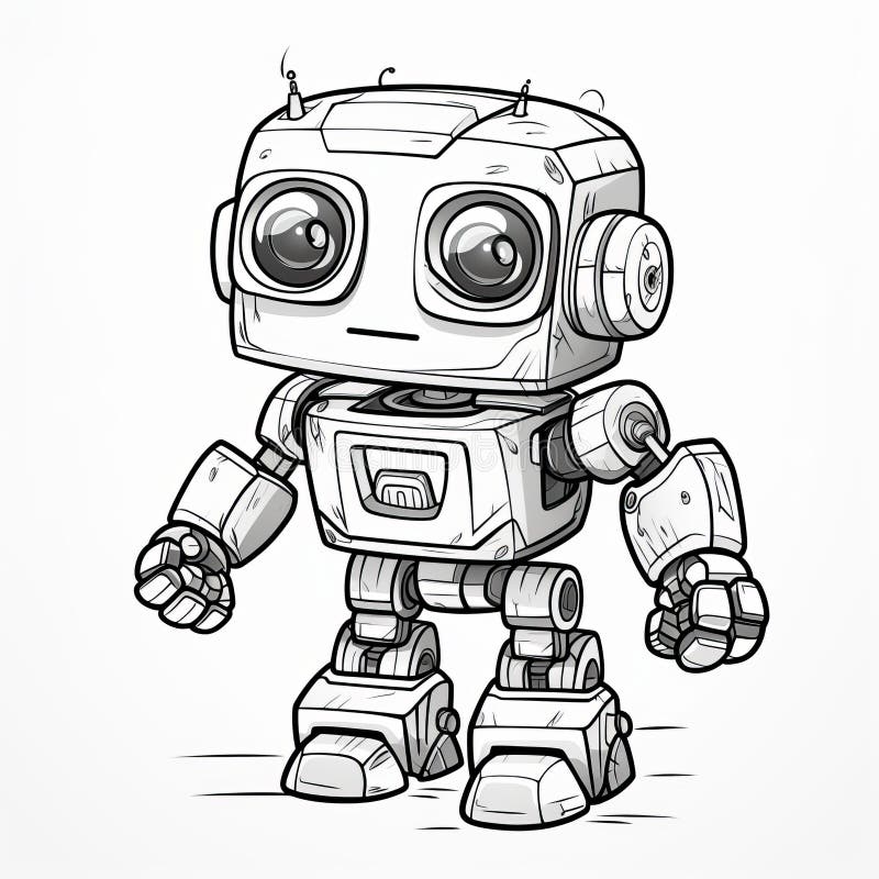 Innovative Salvagepunk Robot Detailed Brushwork With Strong Facial Expression Stock