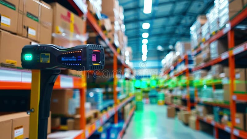 Innovative Scanner Scanning Barcodes in a Retail Warehouse Stock Video ...