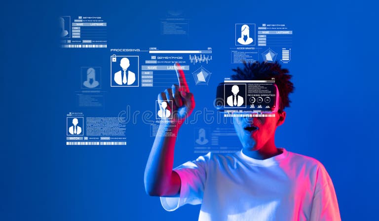 Person Using Digital Interface for Identity Verification and Data ...