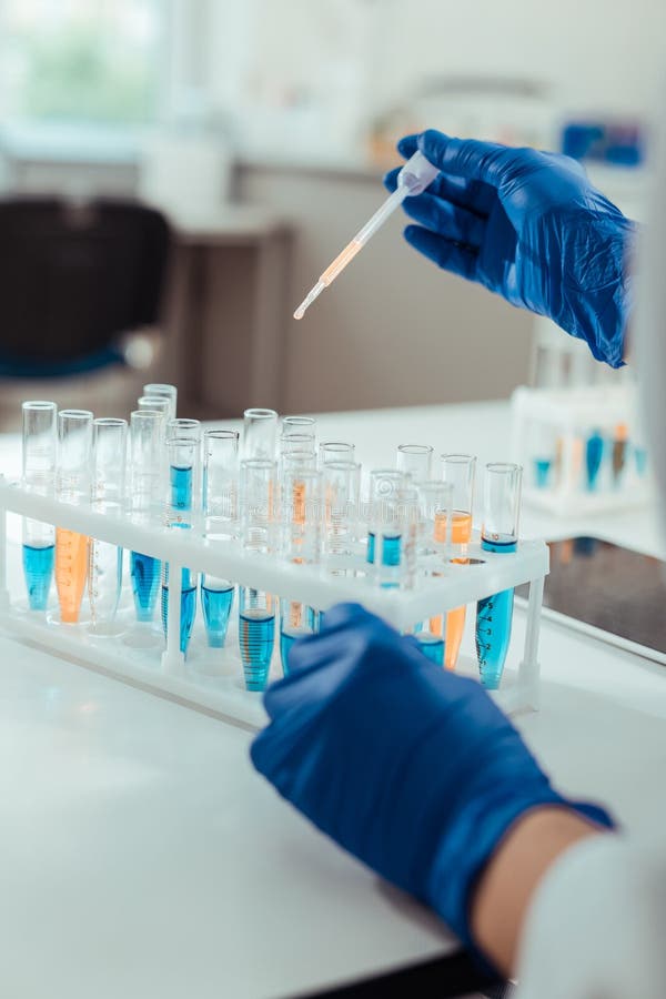 Close Up of Samples Being Taken for the Research Stock Image - Image of ...