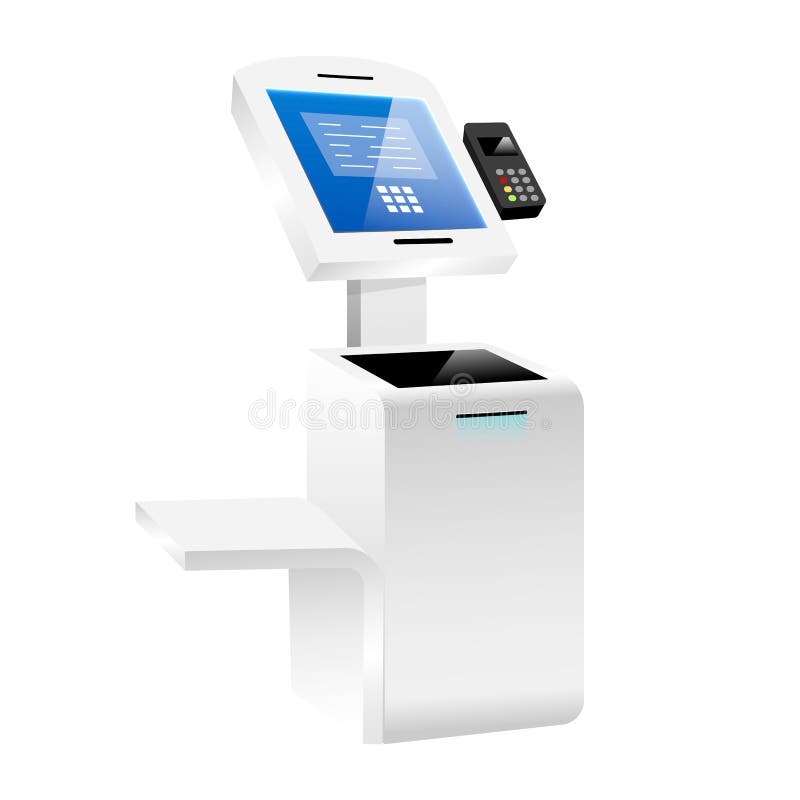 Innovative Self Order Kiosk Realistic Vector Illustration Stock Vector ...