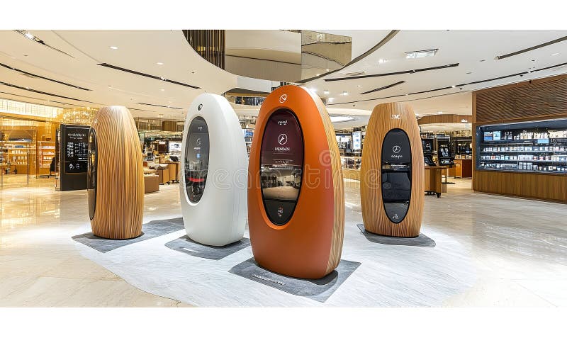 AI-Generated Luxury Kiosks stock illustration. Illustration of shopping ...