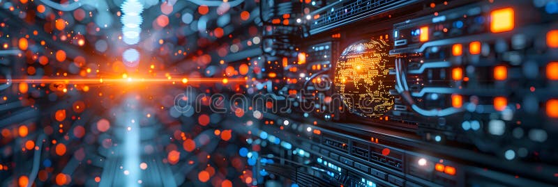 Innovative Server Environment Showcasing Global Technology Connectivity ...
