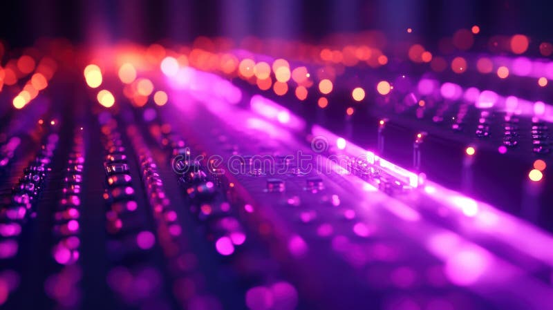 Innovative Server Room Production System Illuminated with Neon Pink and ...