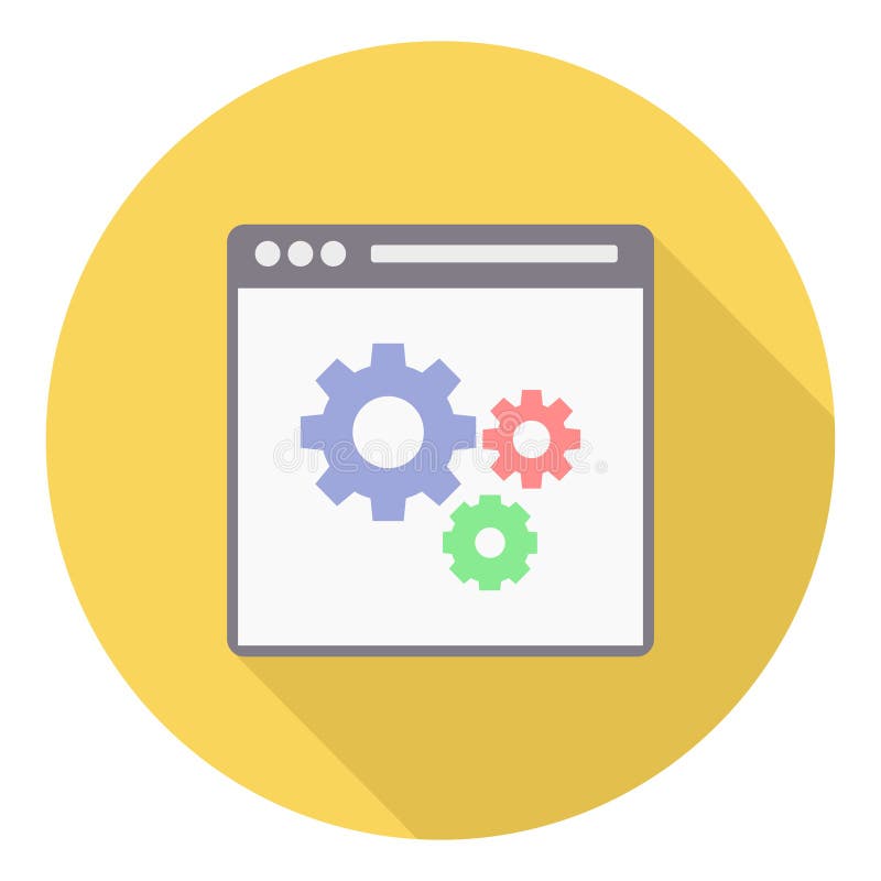 Innovative Settings Icon with Gear Design in Circular Interface Stock Illustration ...