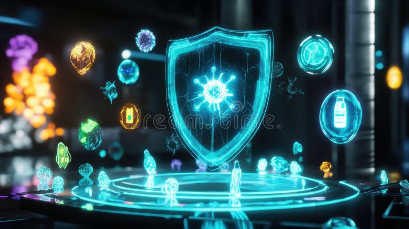 Innovative Shield Design Deflecting Microbes in a Futuristic Lab ...