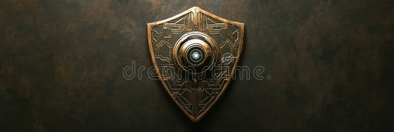 Innovative Shield Design Featuring Cybernetic Patterns and a Robotic ...