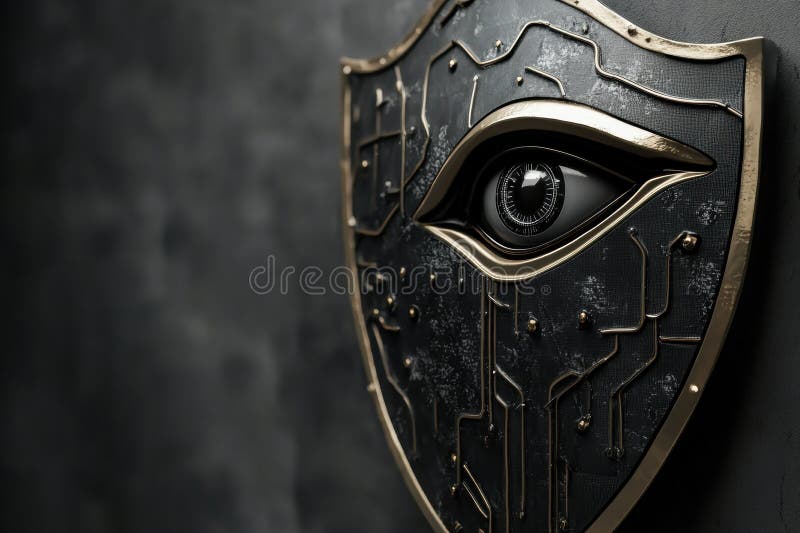 Innovative Shield Design Featuring Cybernetic Patterns and a Robotic ...