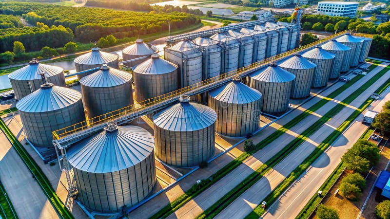 Innovative Silo Warehouse Design: Aerial View of Efficient Industrial ...