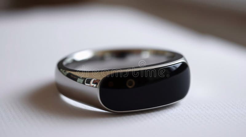 Innovative Silver Smart Ring with Black Touch Screen and Camera ...