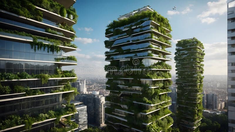 Innovative Skyscraper Featuring Vertical Gardens and Solar Panels for ...