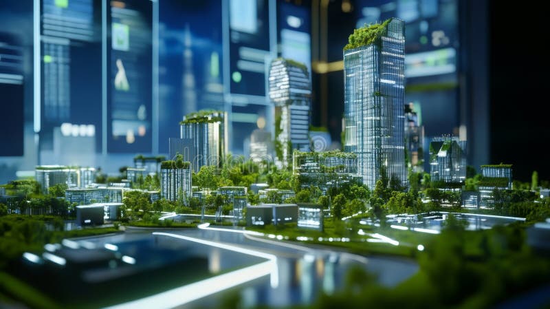 Innovative Smart City Designs on Interactive Digital Displays Stock ...