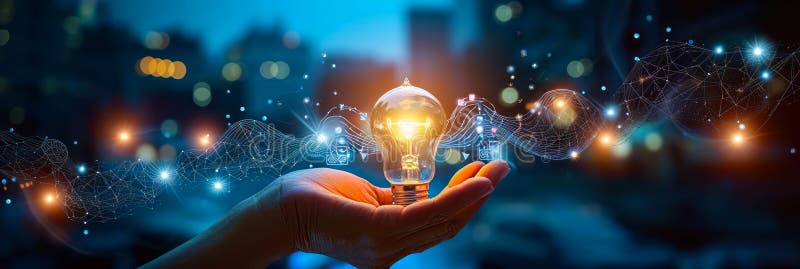 Innovative Smart City and Internet of Things Concept with Hand Holding ...