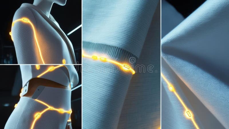 Innovative Smart Fabric Technology with Luminescent Design Stock ...