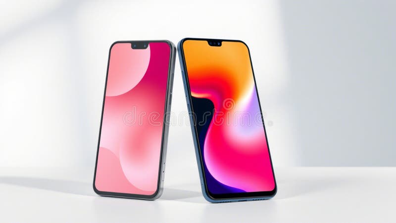 Innovative Smartphone Design with Dynamic Gradient Displays Stock Photo ...