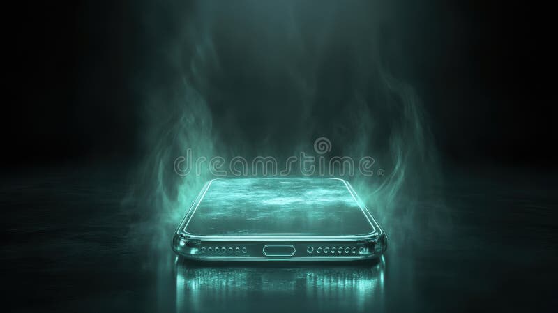 Innovative Smartphone Design with Glowing Effects in a Dark Environment ...
