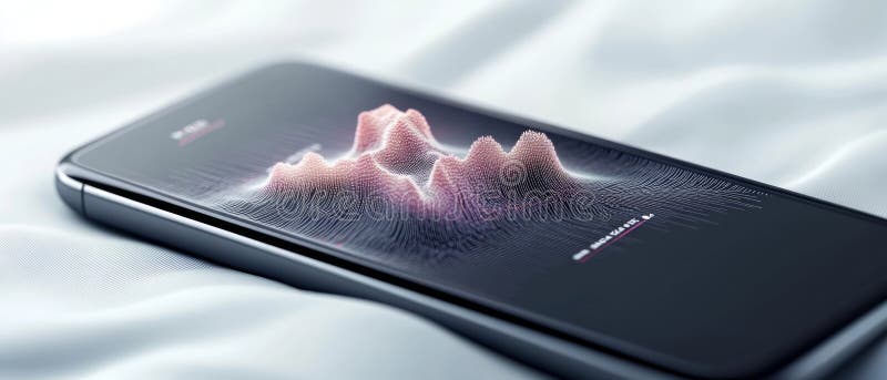 Innovative Smartphone Displaying an AI-generated Soundwave ...