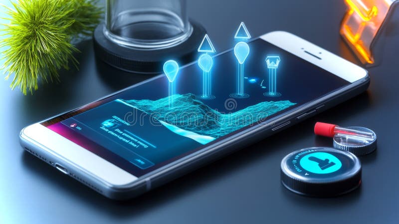 Innovative Smartphone Showcasing Augmented Reality Features on a ...