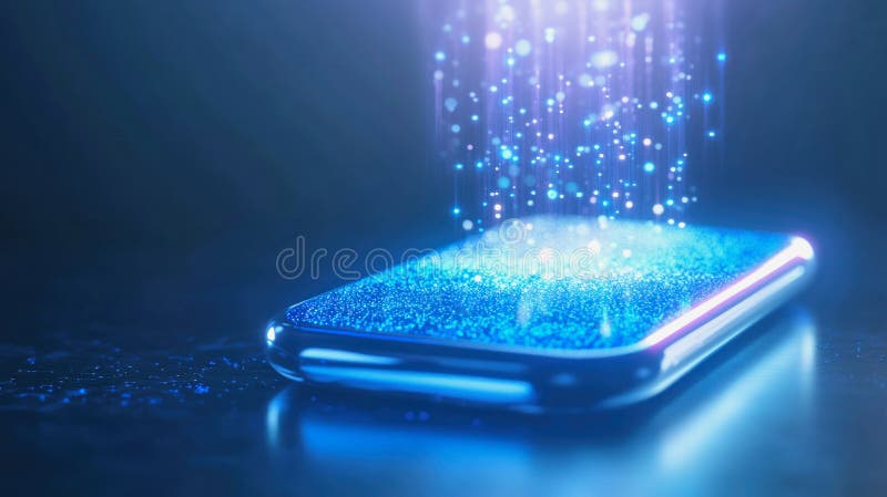 Innovative Smartphone Technology Showcasing Digital Glow and ...