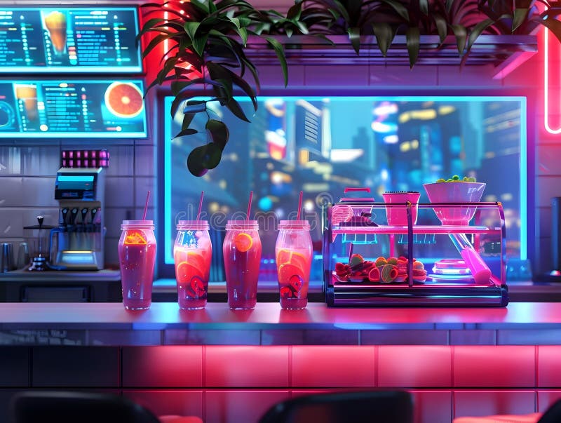 Innovative Smoothie Bar with Interactive Digital Blending Stations and ...