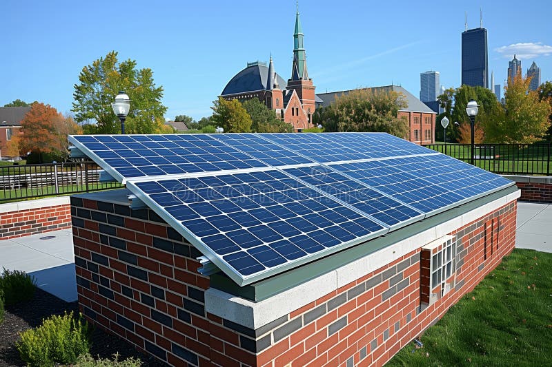 Innovative Solar Panel Installation in Urban Park Featuring Modern ...