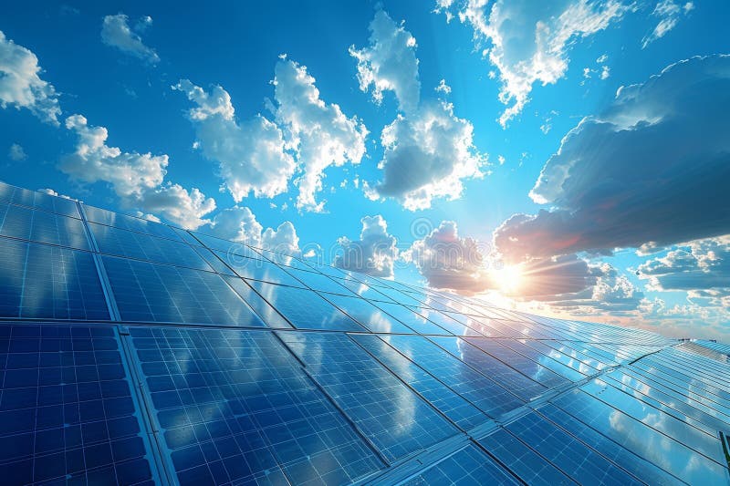 Innovative Solar Power Plant with Blue Panels Generating Regenerative ... Innovative Solar Power Plant with Blue Panels Generating Regenerative ...