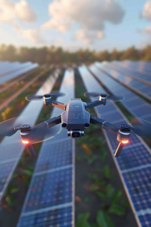 Innovative Solar Powered Drone Hovering Over Solar Panels Boosting ... Innovative Solar Powered Drone Hovering Over Solar Panels Boosting ...