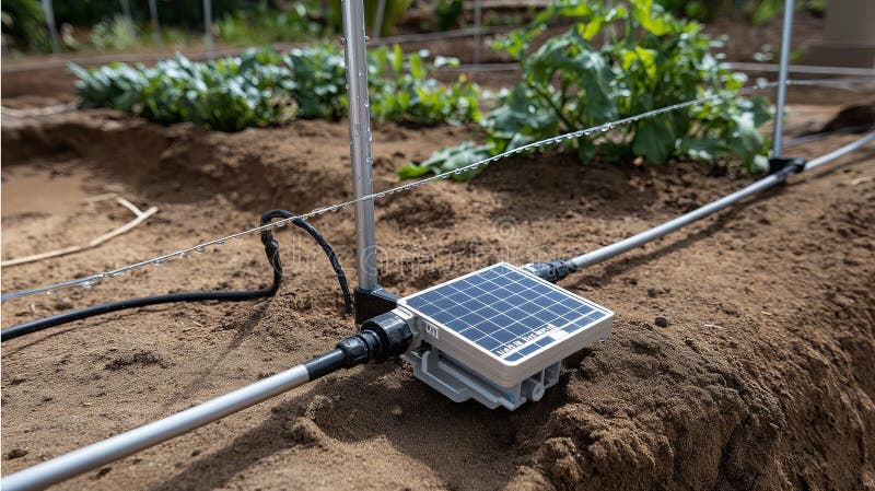 Innovative Solar-powered Irrigation System Improving Crop Growth Efficiency Stock Image - Image ...