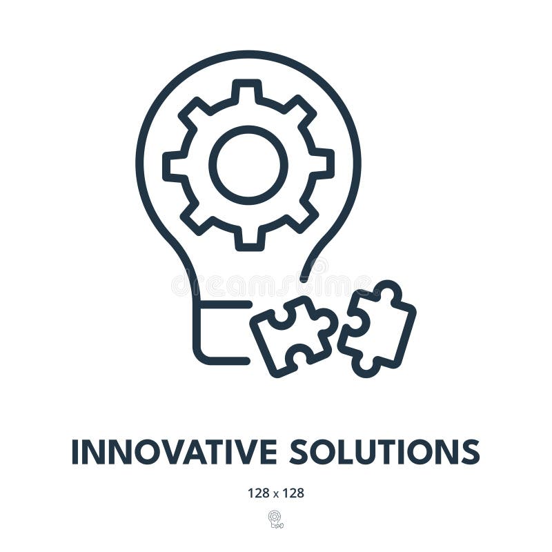 Innovative Solutions Icon. Idea, Invention, Creativity. Editable Stroke. Vector Icon Stock ...