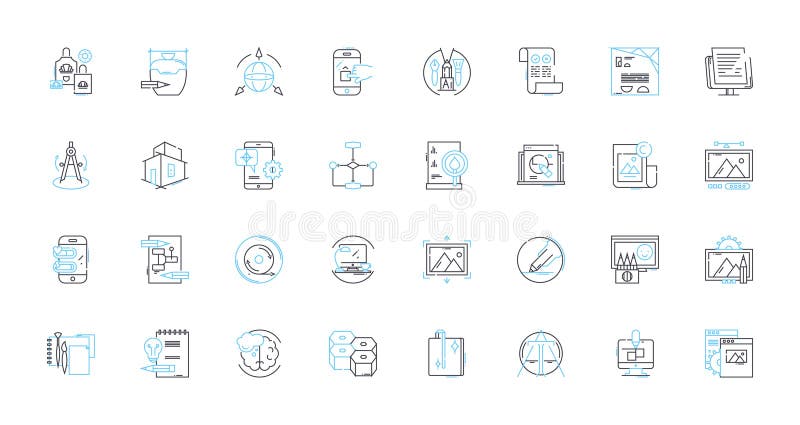 Innovative Solutions Linear Icons Set. Disruptive, Piering, Cutting ...