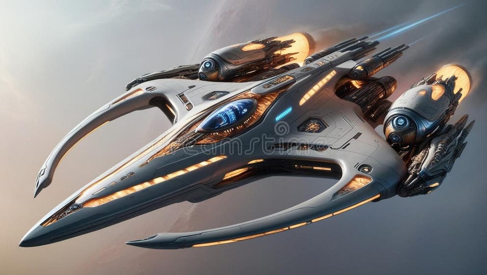 High-tech Spacecraft with Artificial Intelligence Stock Illustration ...