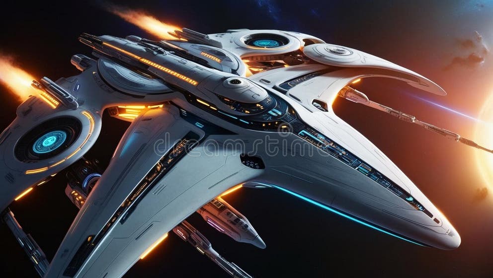 High-tech Spacecraft with Artificial Intelligence Stock Illustration ...