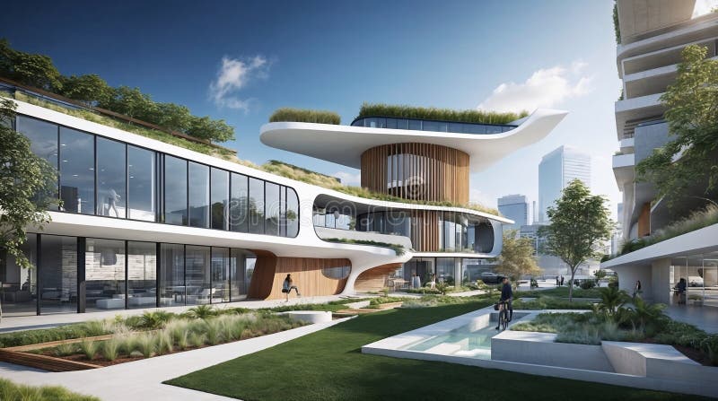 Innovative Spaces Redefining Architectural Design Stock Illustration