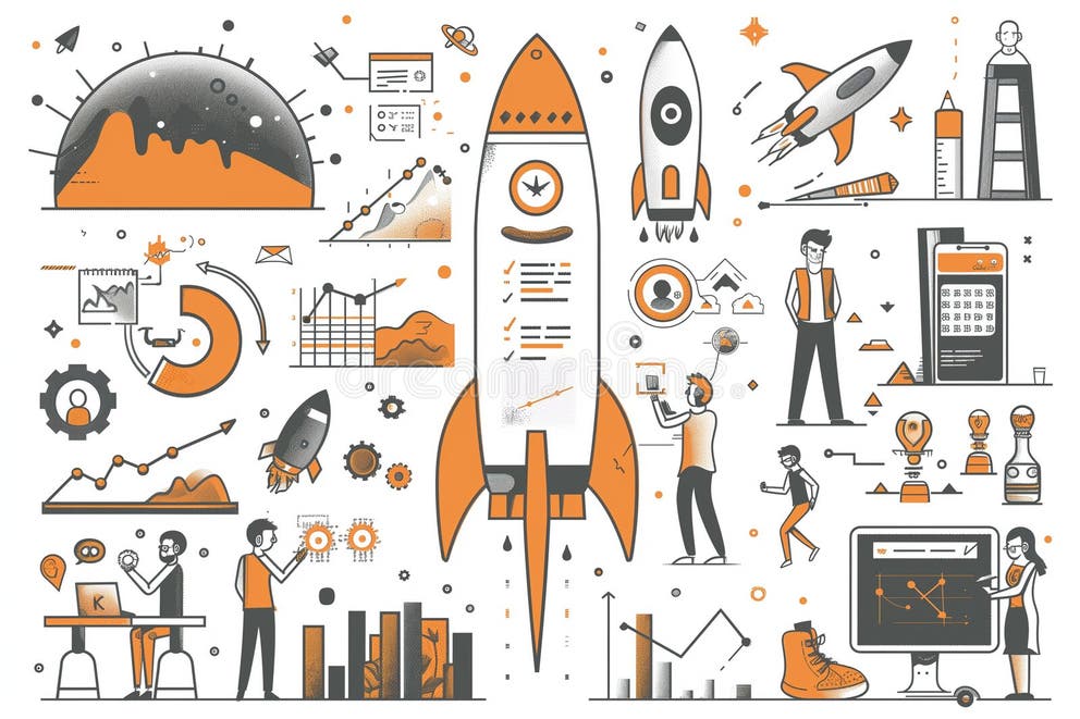 Innovative Startup Launch in a Modern City Environment Stock ...