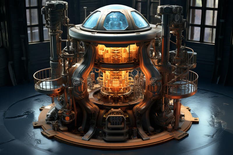 Innovative Steampunk Nuclear Reactor. Generate AI Stock Illustration ...