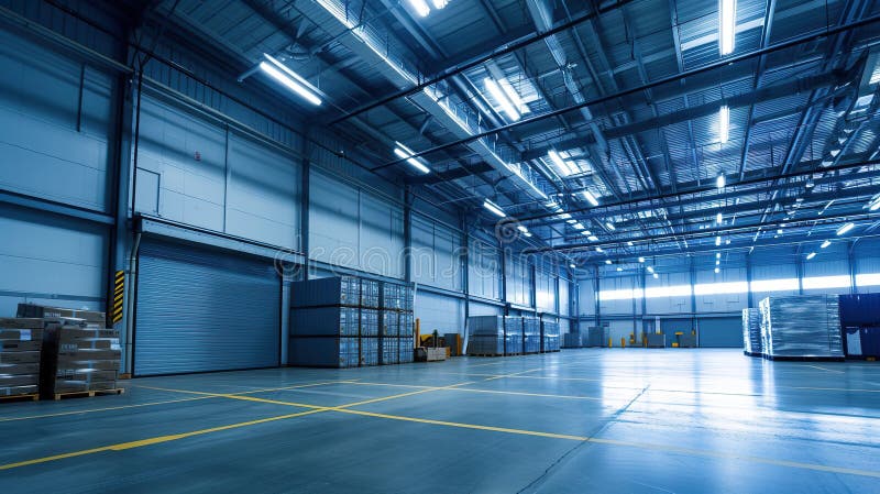 Innovative Storage Center: Well-Lit Modern Warehouse Tailored for the ...