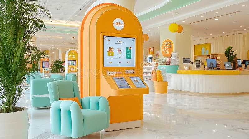 AI-Generated Kiosk in Modern Store Stock Illustration - Illustration of ...