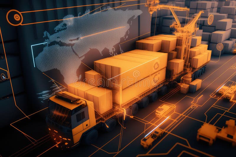 Innovative Supply Chain Abstract 3D Rendering of a Logistics and ...