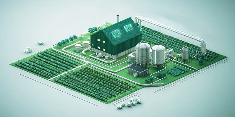 Innovative Sustainable Farm Layout Featuring Advanced Technology and ...