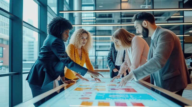 Innovative Team Interacting with Digital Interface AIG41 Stock Image ...