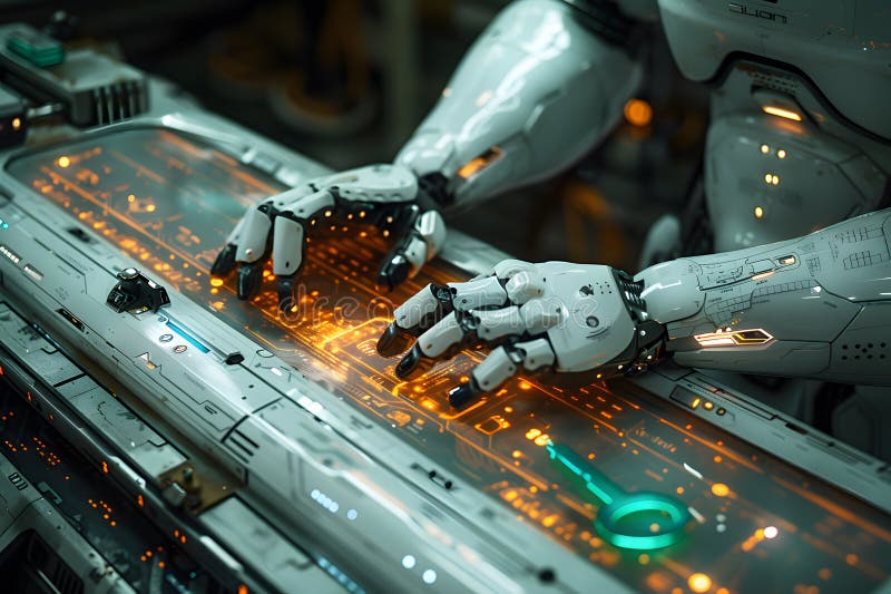 Innovative Teamwork: Human & Robot Secure Business Technology Stock ...