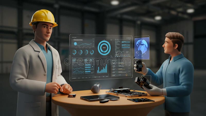 Innovative Tech Collaboration: Engineers Utilizing Advanced Holographic ...