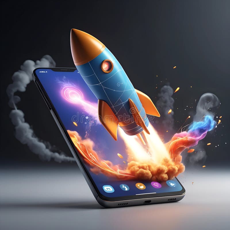 Innovative Tech Launch stock illustration. Illustration of lines ...