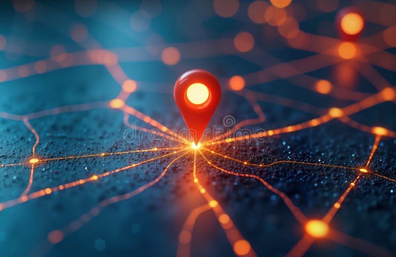 Innovative Tech Map Shows Route Path. AI GPS Point Highlights New ...