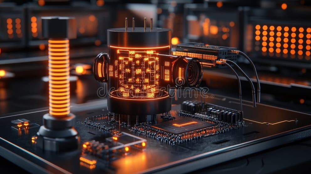 Innovative Tech Showcase Futuristic Lab Digital Art High-tech ...