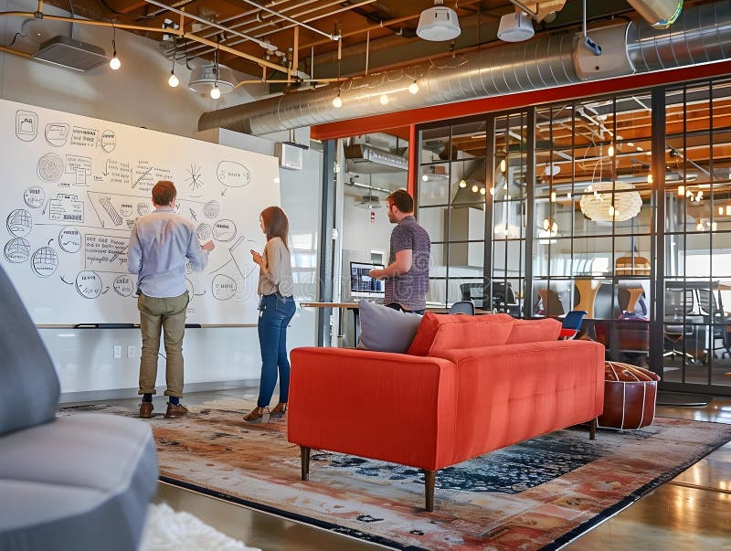 Innovative Tech Startup Team Brainstorming in Dynamic and Modern ...