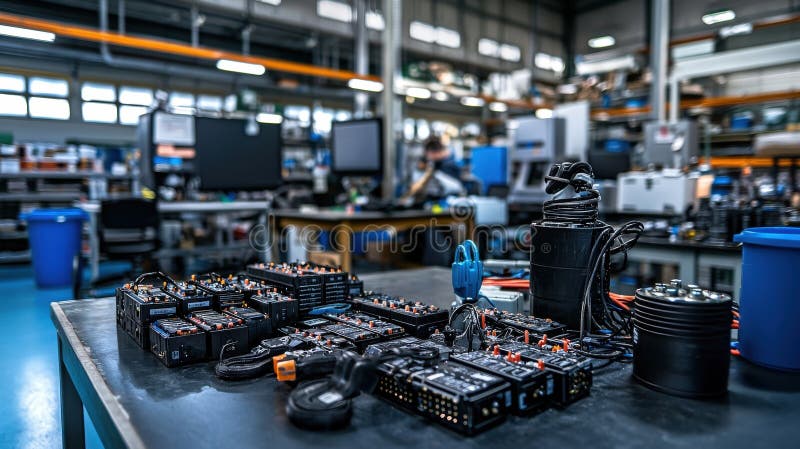 Innovative Tech Workshop Industrial Setting Equipment Display Eco ...