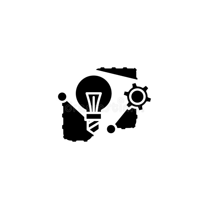Innovative Idea Black Icon Concept. Innovative Idea Flat Vector Symbol ...