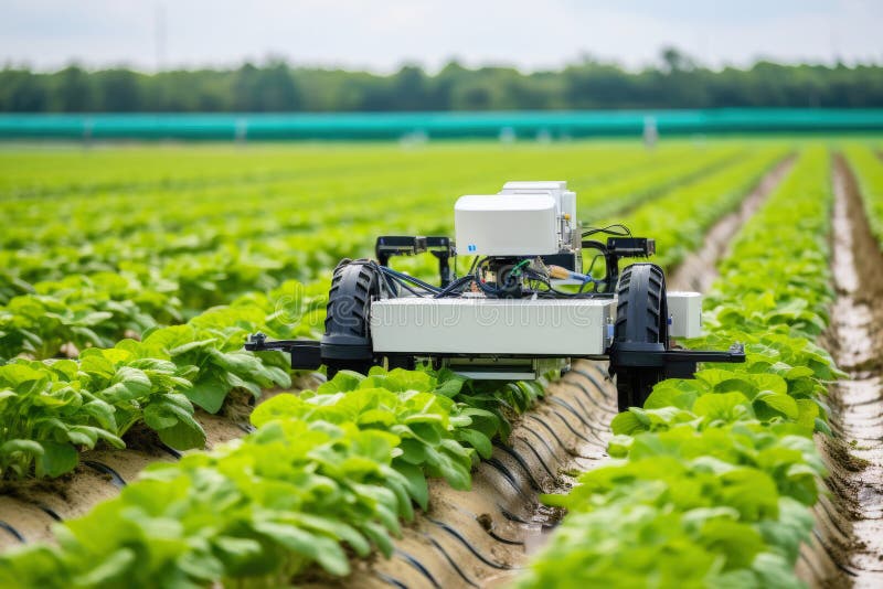 Innovative Technologies of Farming on the Plantation Stock Illustration ...