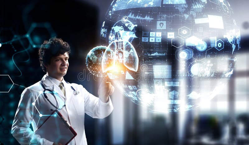 Innovative Technologies in Science and Medicine. Mixed Media Stock ...